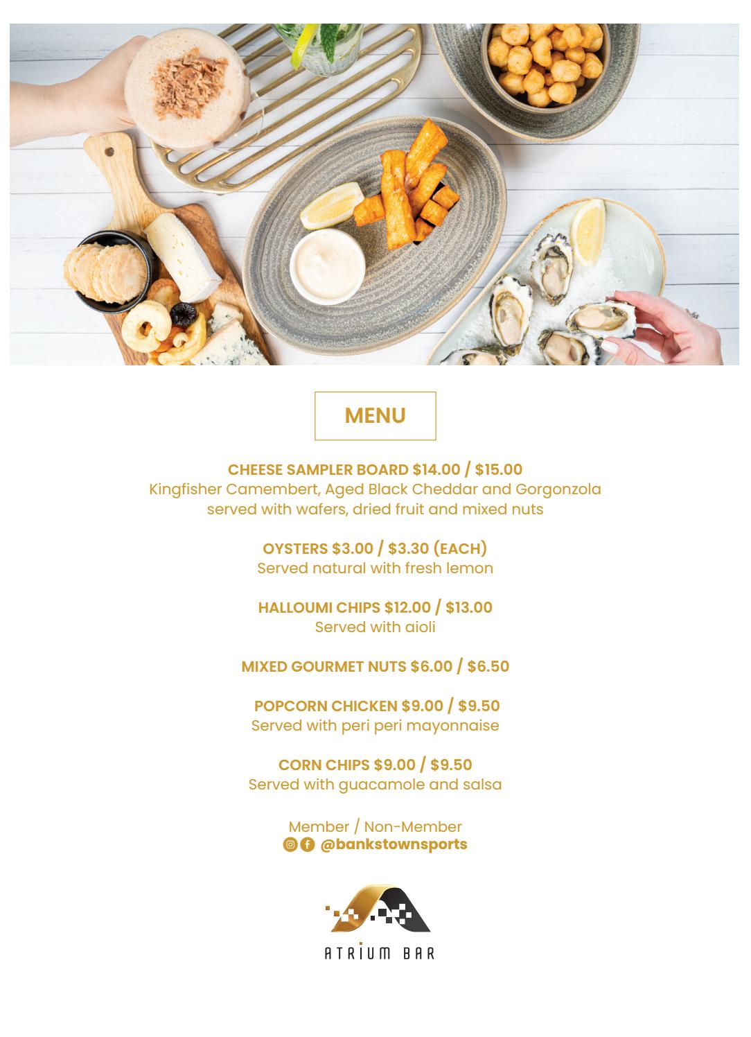 Atrium Bar Tapas Menu by Bankstown Sports Club - Issuu