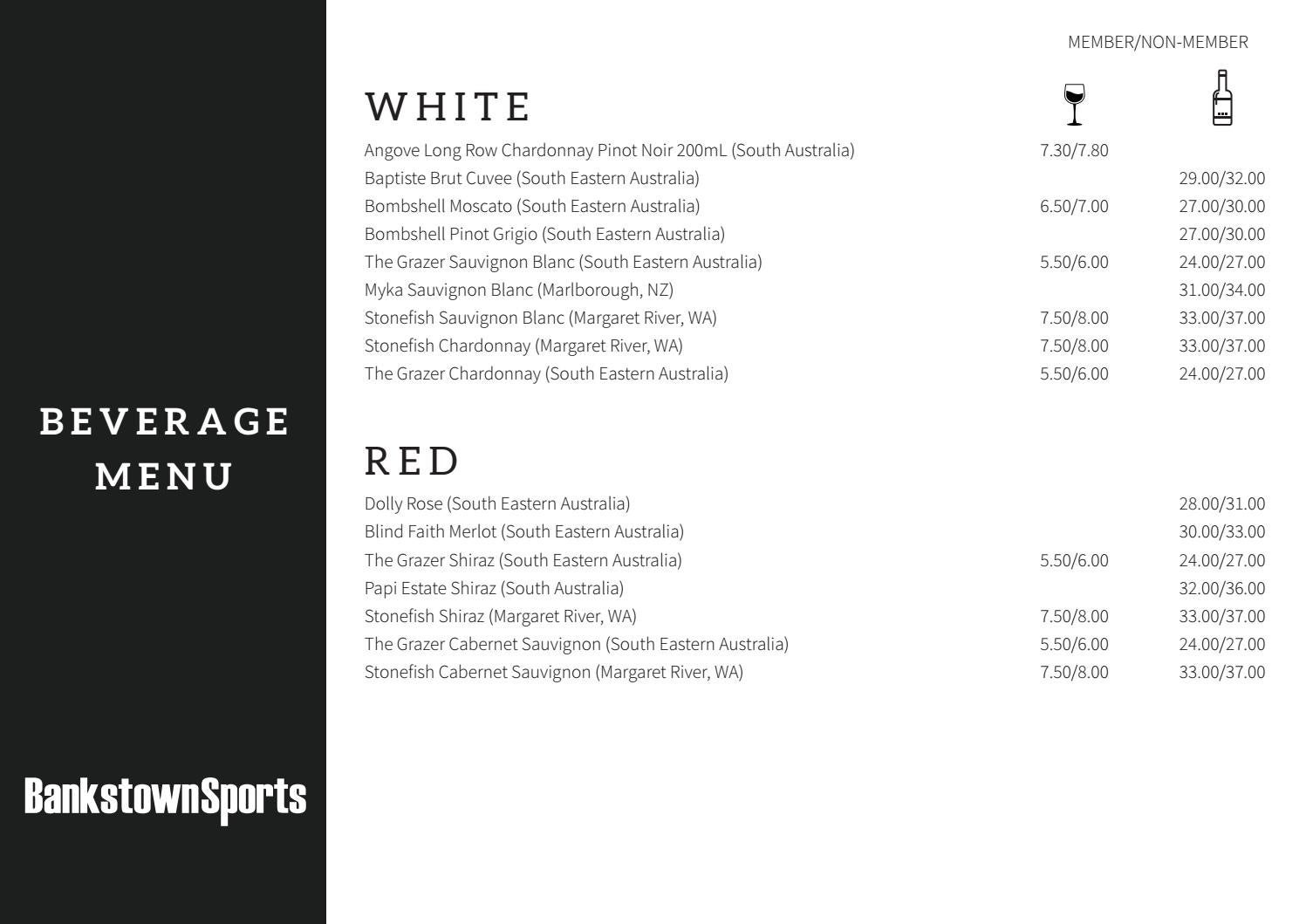Bankstown Sports Wine Menu by Bankstown Sports Club - Issuu
