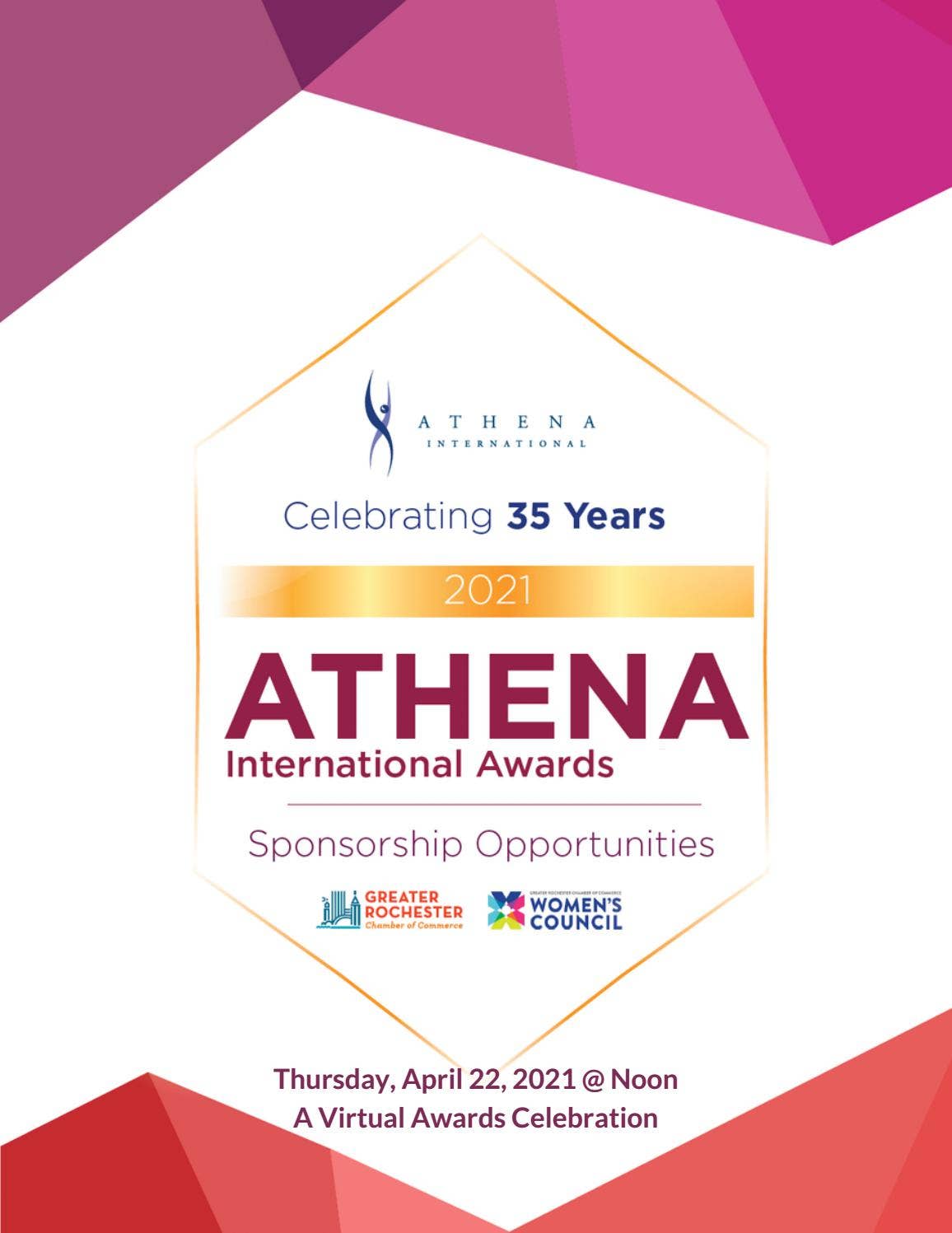 2021 ATHENA International Awards Sponsorships by Greater Rochester ...