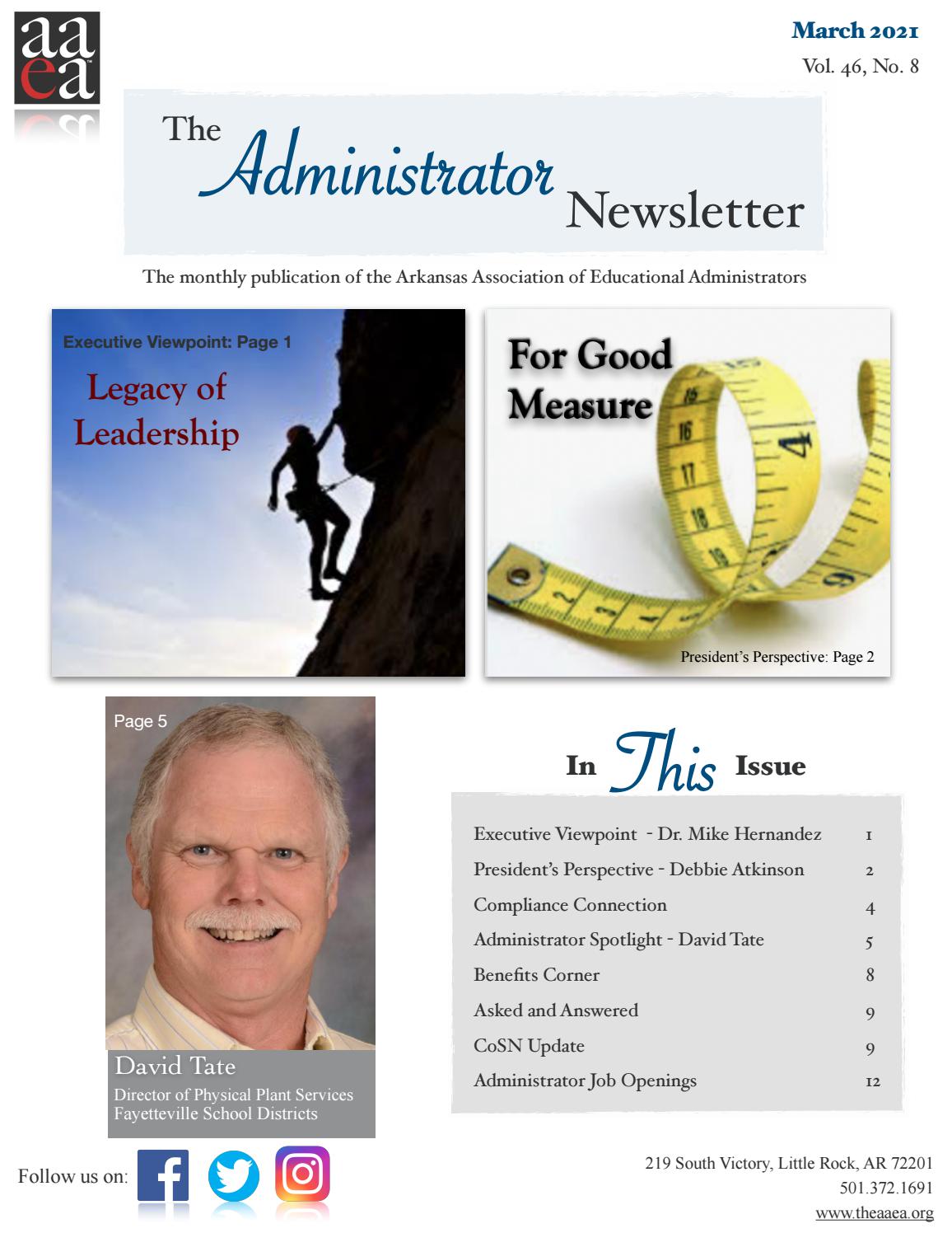 Administrative Newsletter March 2021 Edition by theaaea - Issuu
