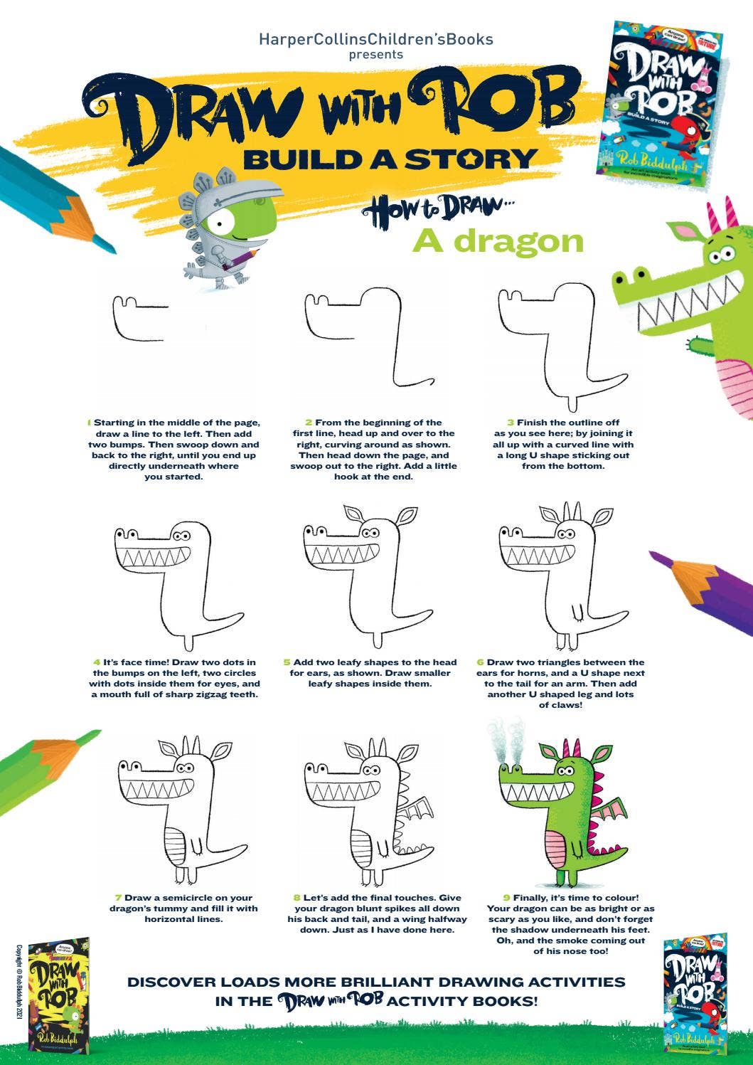 Draw With Rob: Build a Story by Rob Biddulph activity sheet pack by ...
