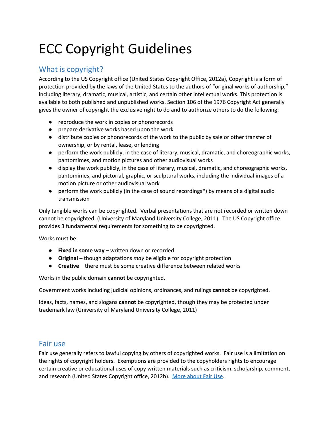 Copyright Guidelines by SUNY Erie - Issuu