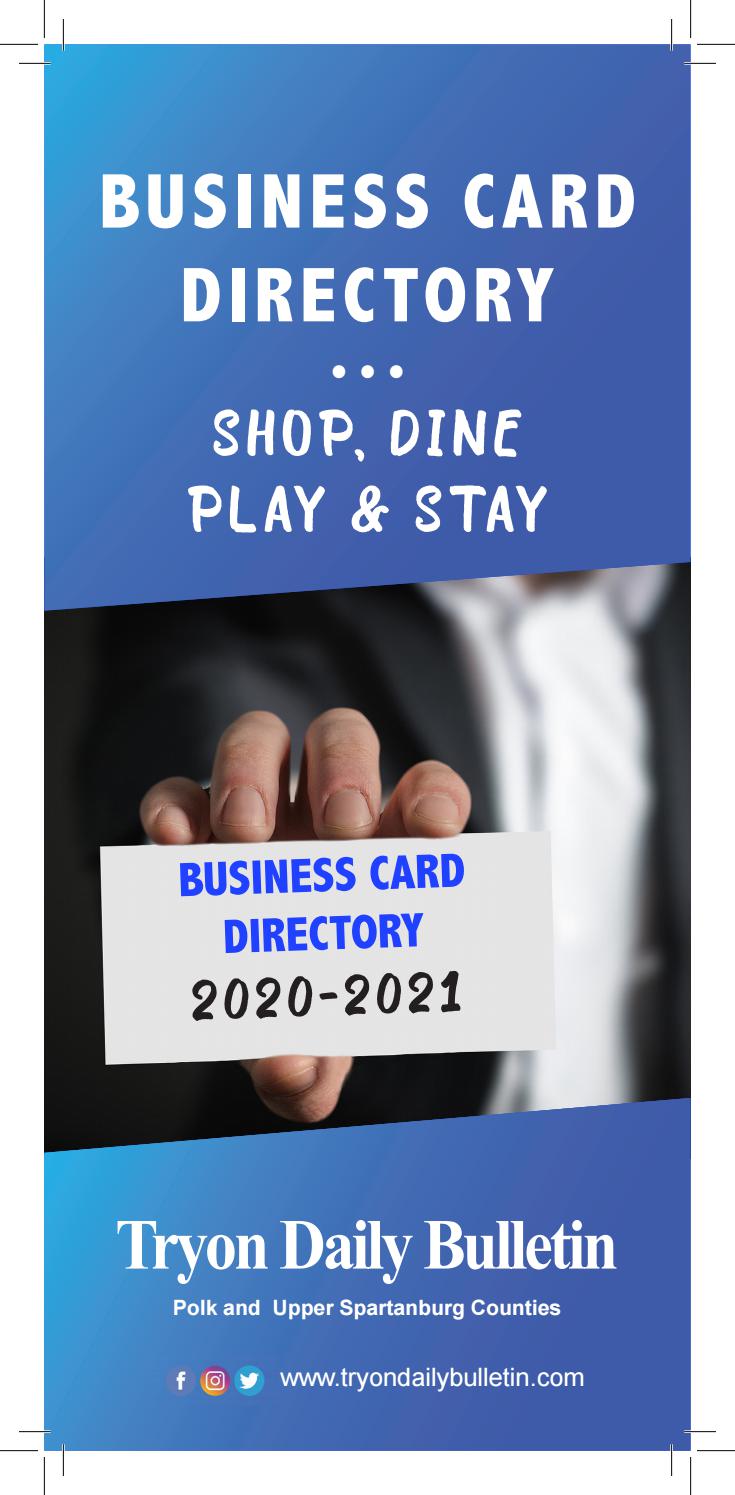 2020 Business Card Directory by Tryon Daily Bulletin - Issuu