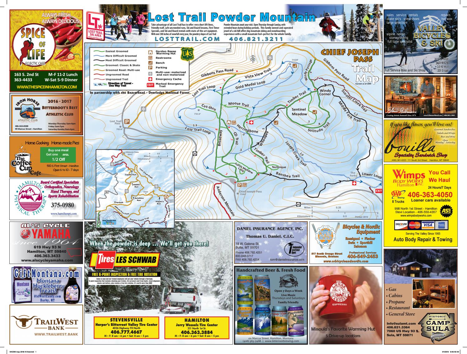 Chief Joseph Pass Cross Country Ski Trail Map by SP2M MARKETING LLC ...