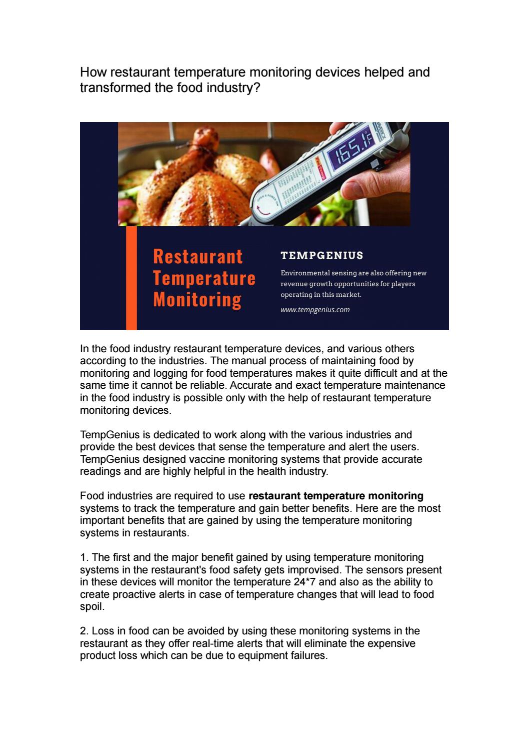 How restaurant temperature monitoring devices helped and transformed ...