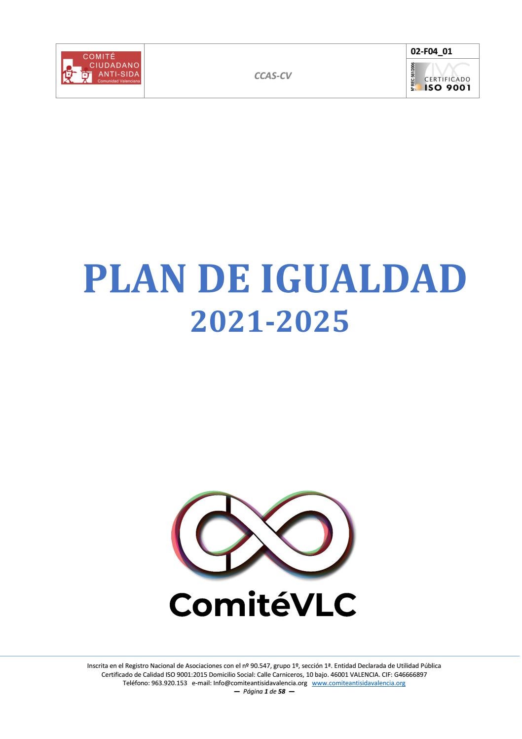 Plan de Igualdad 2021 - 2025 by ComitéVLC - Issuu