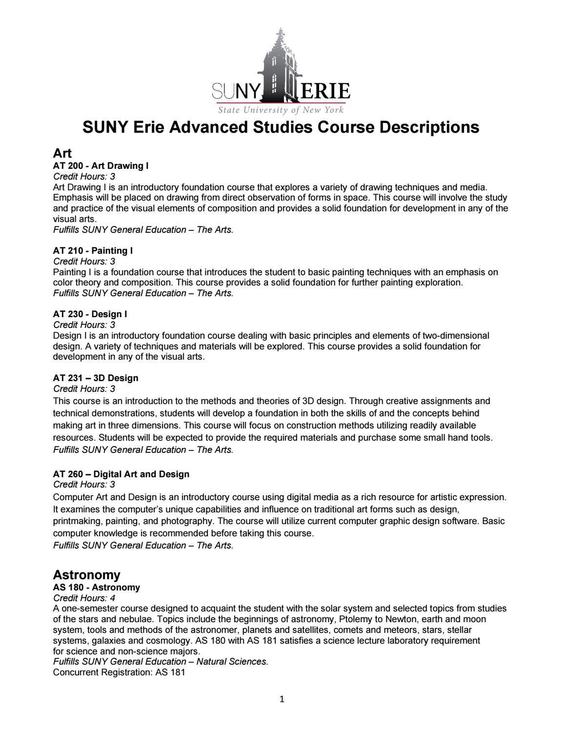 Course Descriptions by SUNY Erie - Issuu