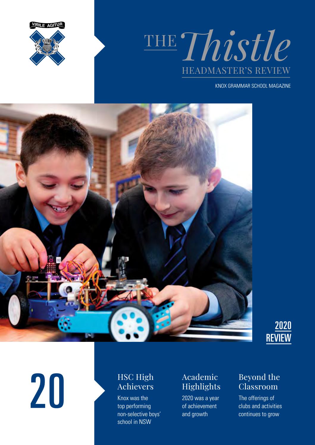 The Thistle - Headmaster's Review 2020 by Knox Grammar School - Issuu