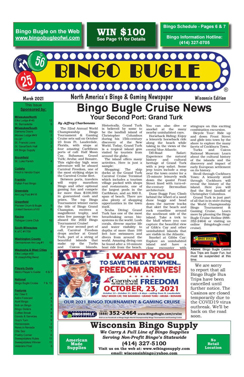 March 2021 Wisconsin Bingo Bugle by Bingo Bugle of Wisconsin - Issuu