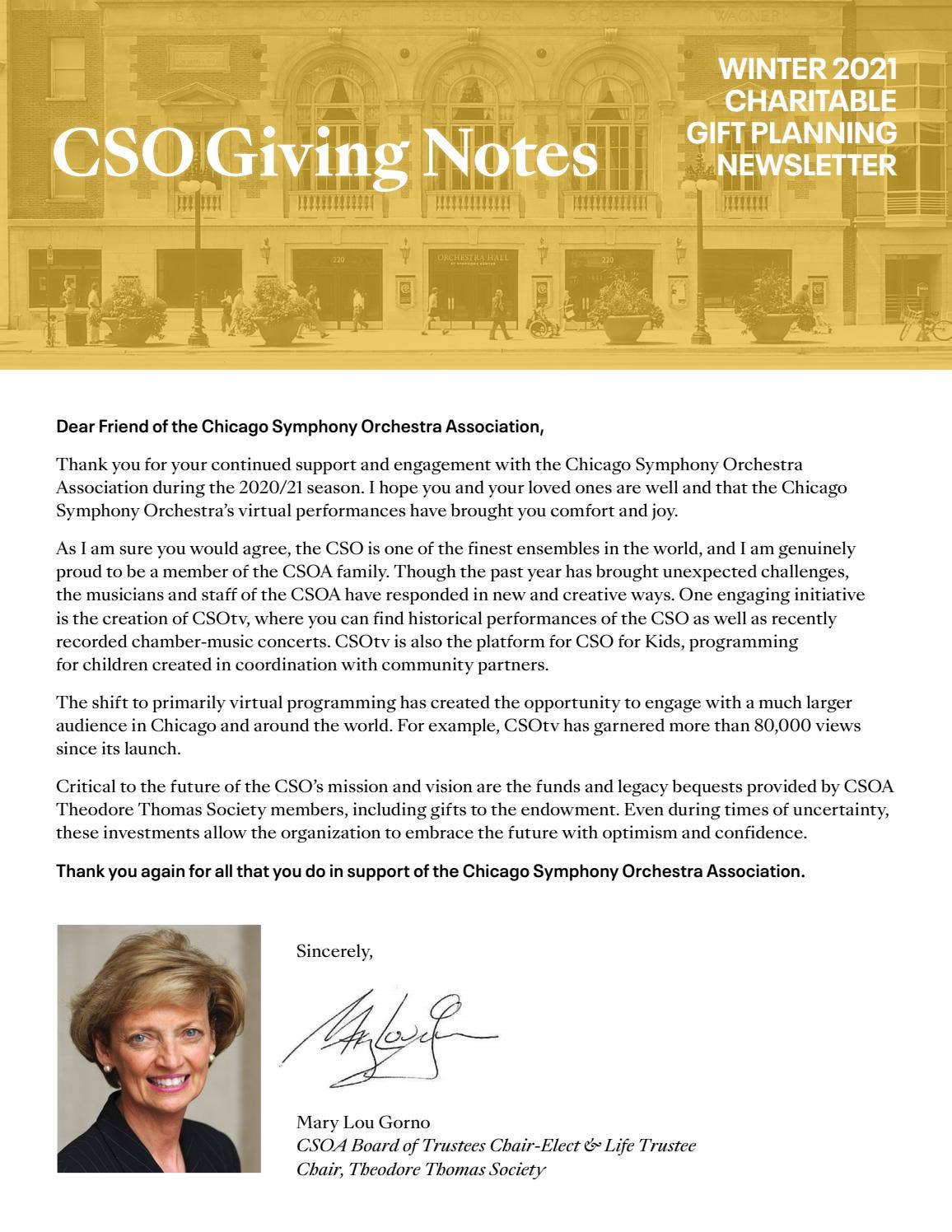 Planned Giving Newsletter 2021 by Chicago Symphony Orchestra - Issuu