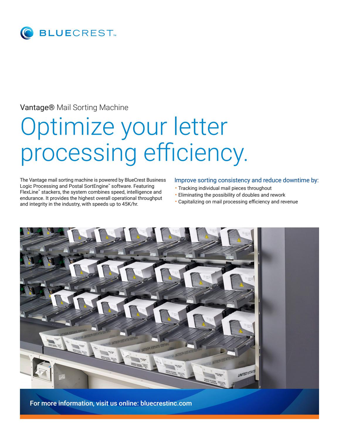 Vantage Sorter Solution Sheet by BlueCrest - Issuu
