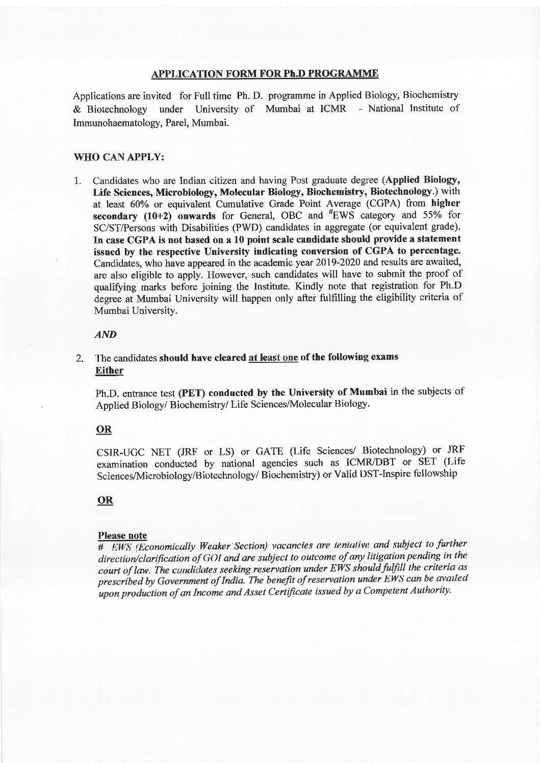 ICMR-NIIH PhD Admission 2021 - Applications Invited by BioTecNika - Issuu