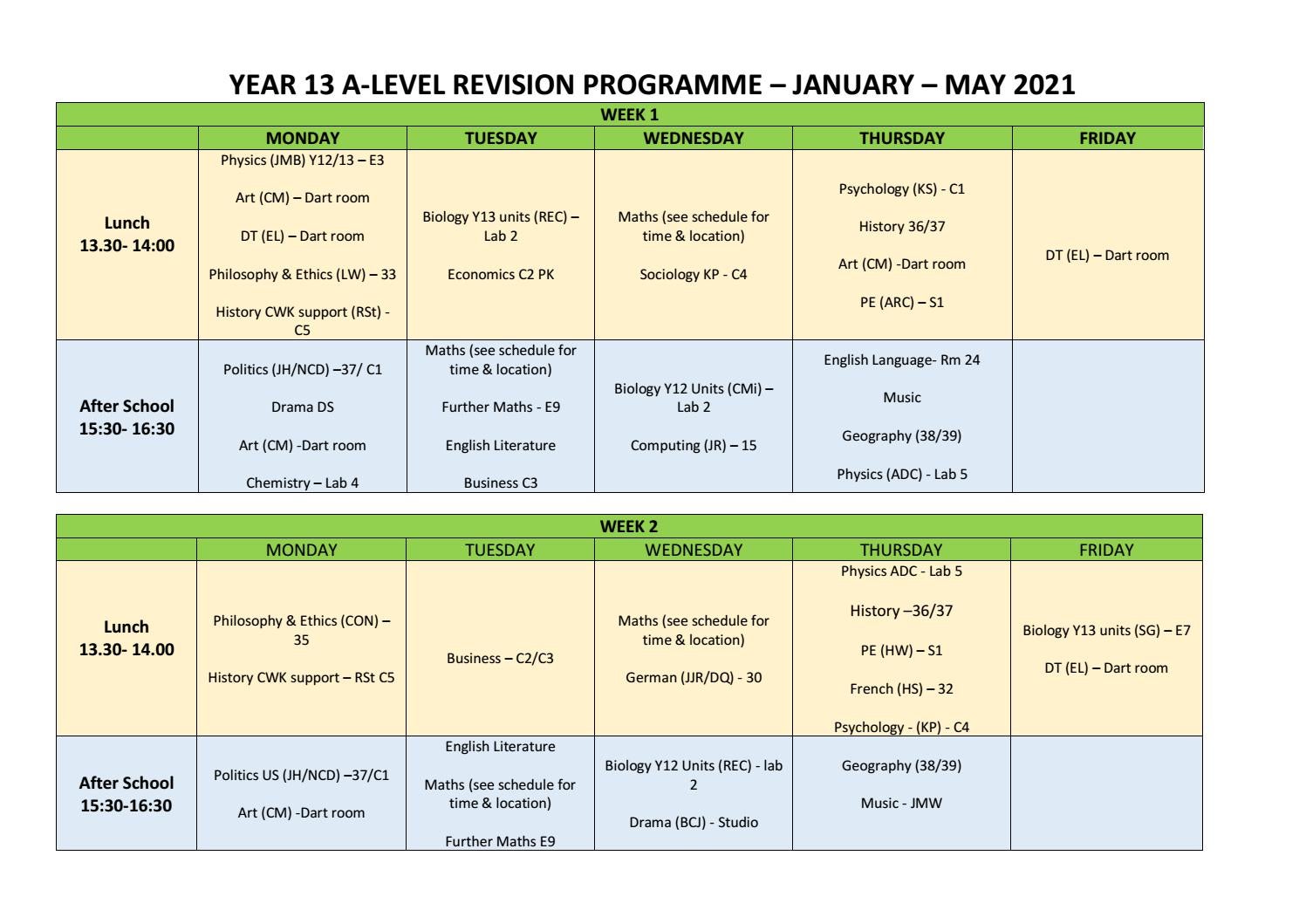 Y13 revision programme 2021 by The Crypt School - Issuu