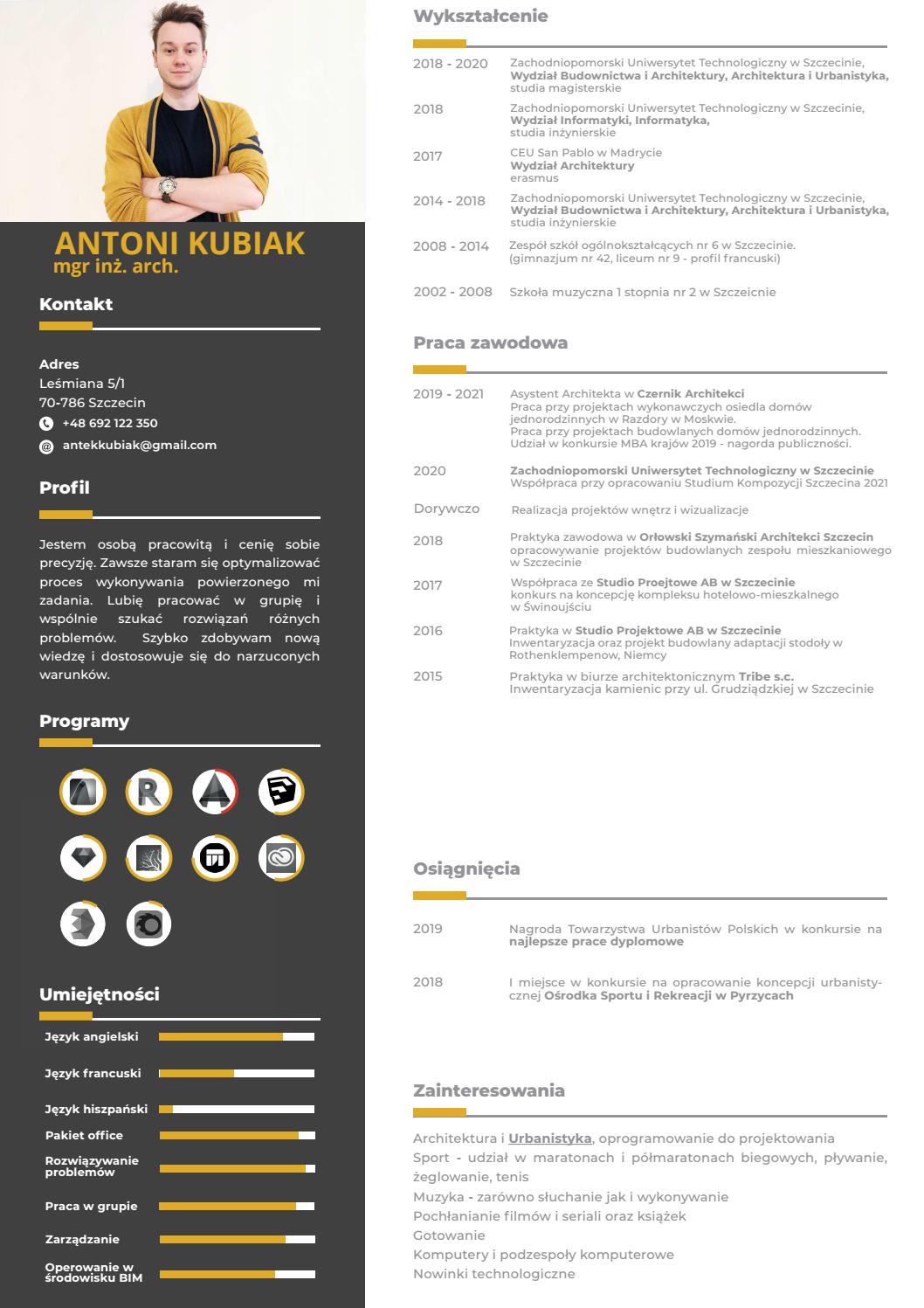 Antoni Kubiak CV&Portfolio by Antoni August Kubiak - Issuu