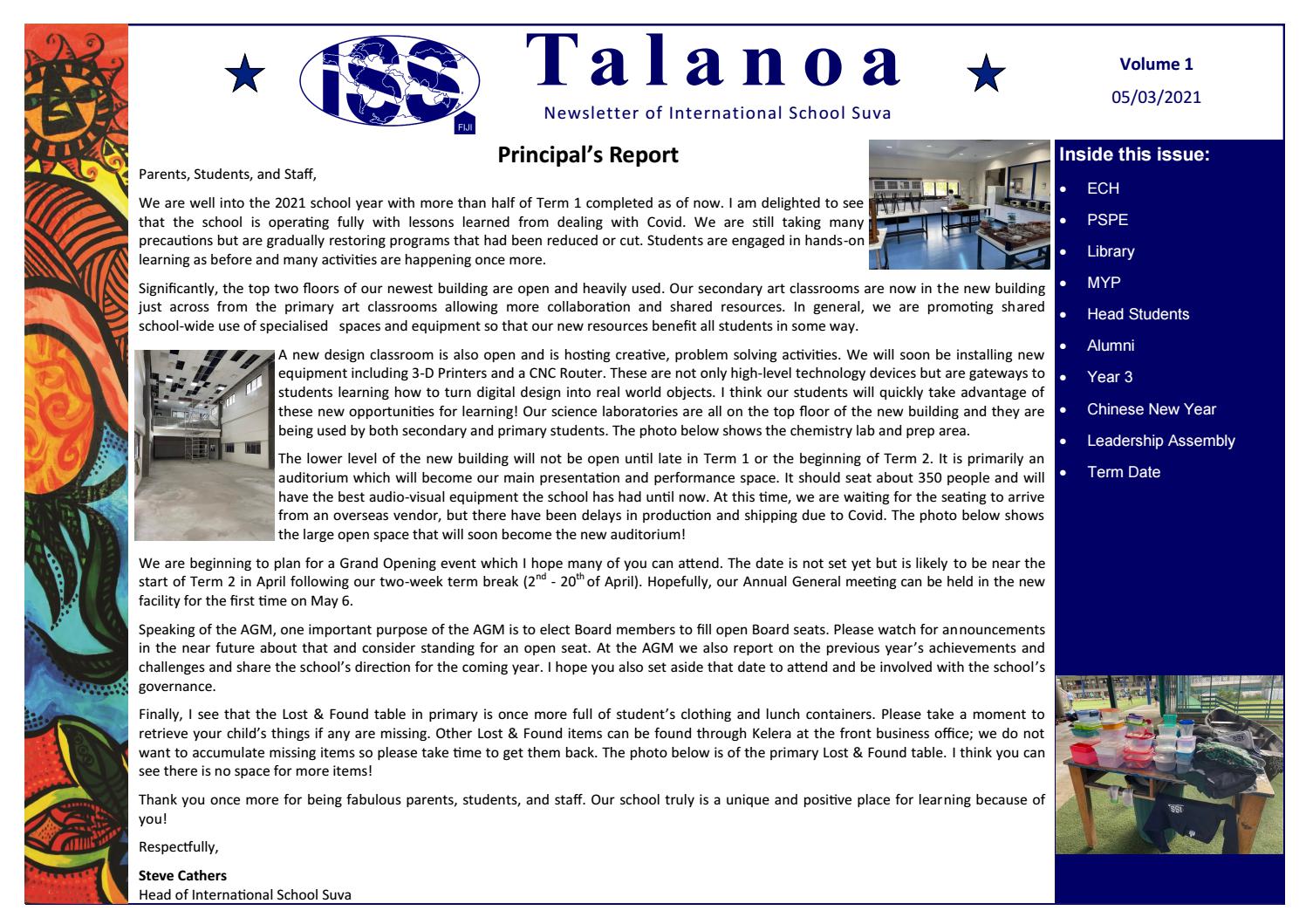 2021 Talanoa Volume 1 by International School Suva - Issuu