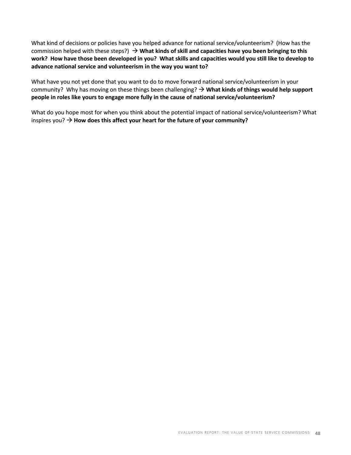 The Value of State Service Commissions: Evaluation Report (2021) by ...