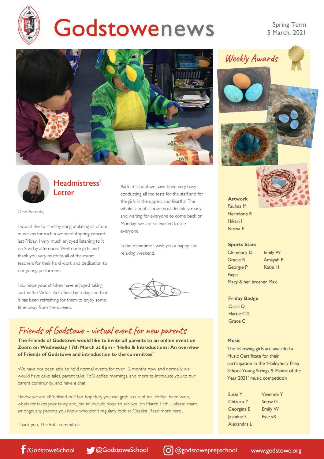 Godstowe News - Spring Term 2021 05/03 by GodstowePrep - Issuu