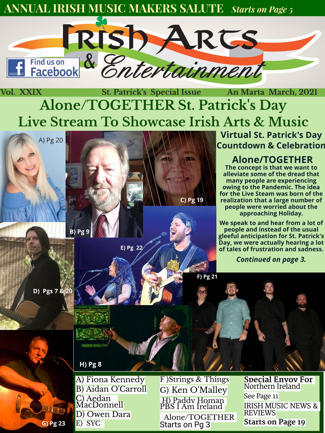 Irish Arts and Entertainment . March 2021 Annual Irish Music Makers ...