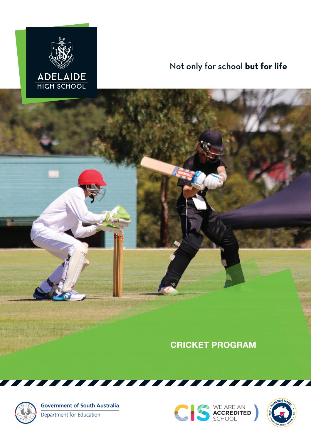 Cricket Brochure 2021 by Adelaide High School - Issuu