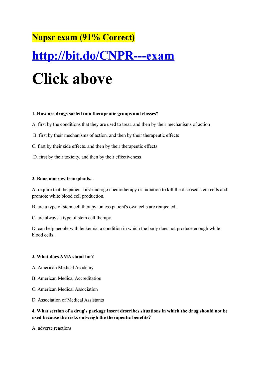 Napsrx® exam by atozanswer - Issuu