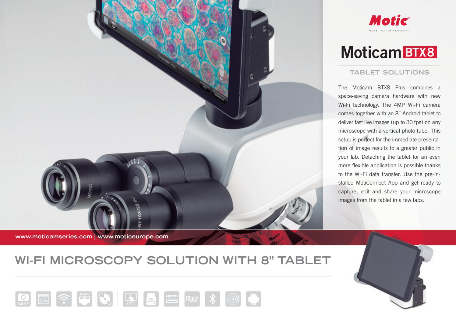 Moticam BTX8 Plus Wi-Fi Tablet solution Flyer - EN by MOTIC EUROPE - Issuu