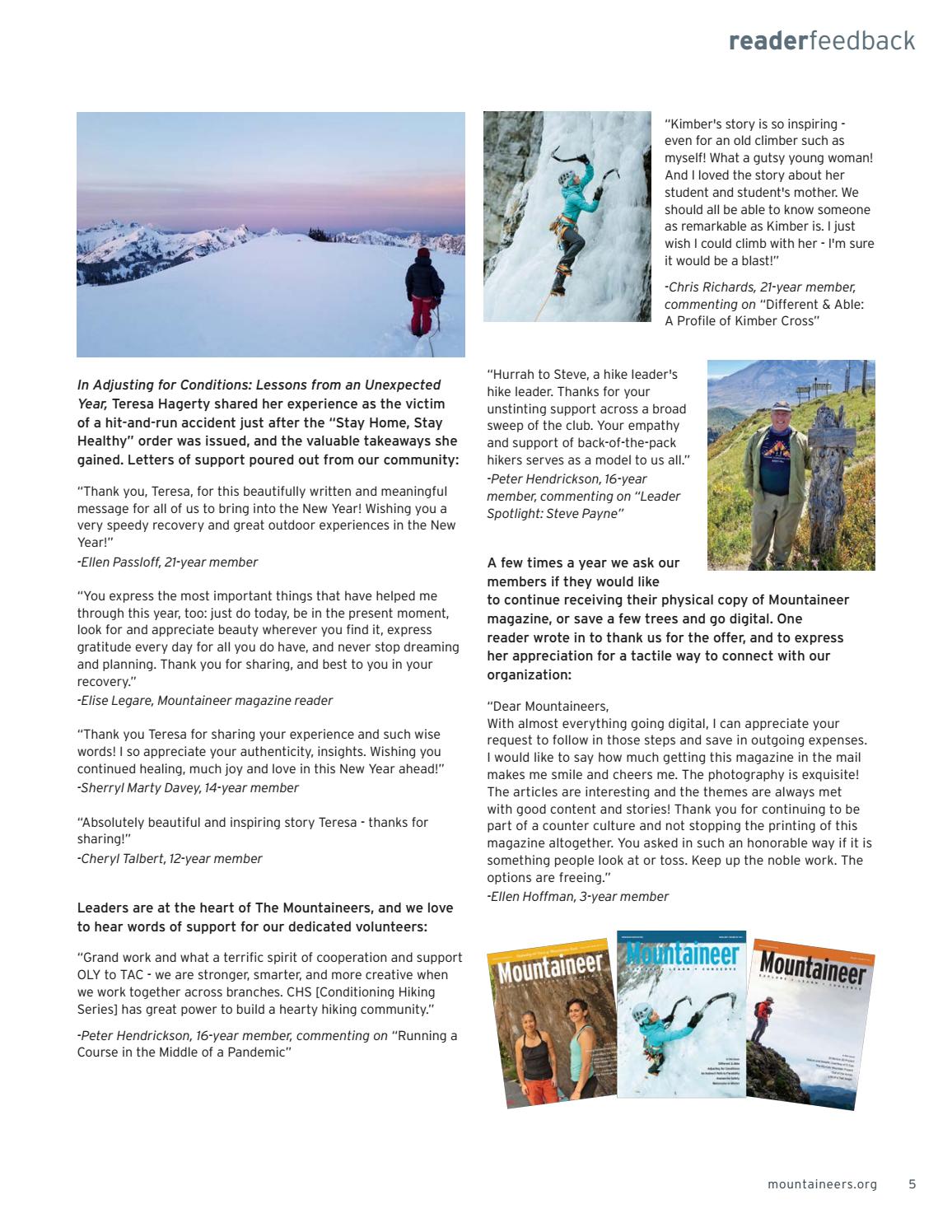 Mountaineer Magazine - Spring 2021 by Mountaineers Books - Issuu