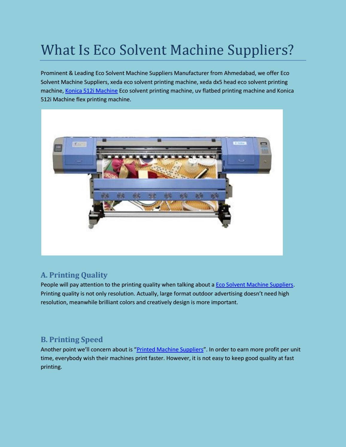 What Is Eco Solvent Machine Suppliers? by Omkar Digital Technology - Issuu