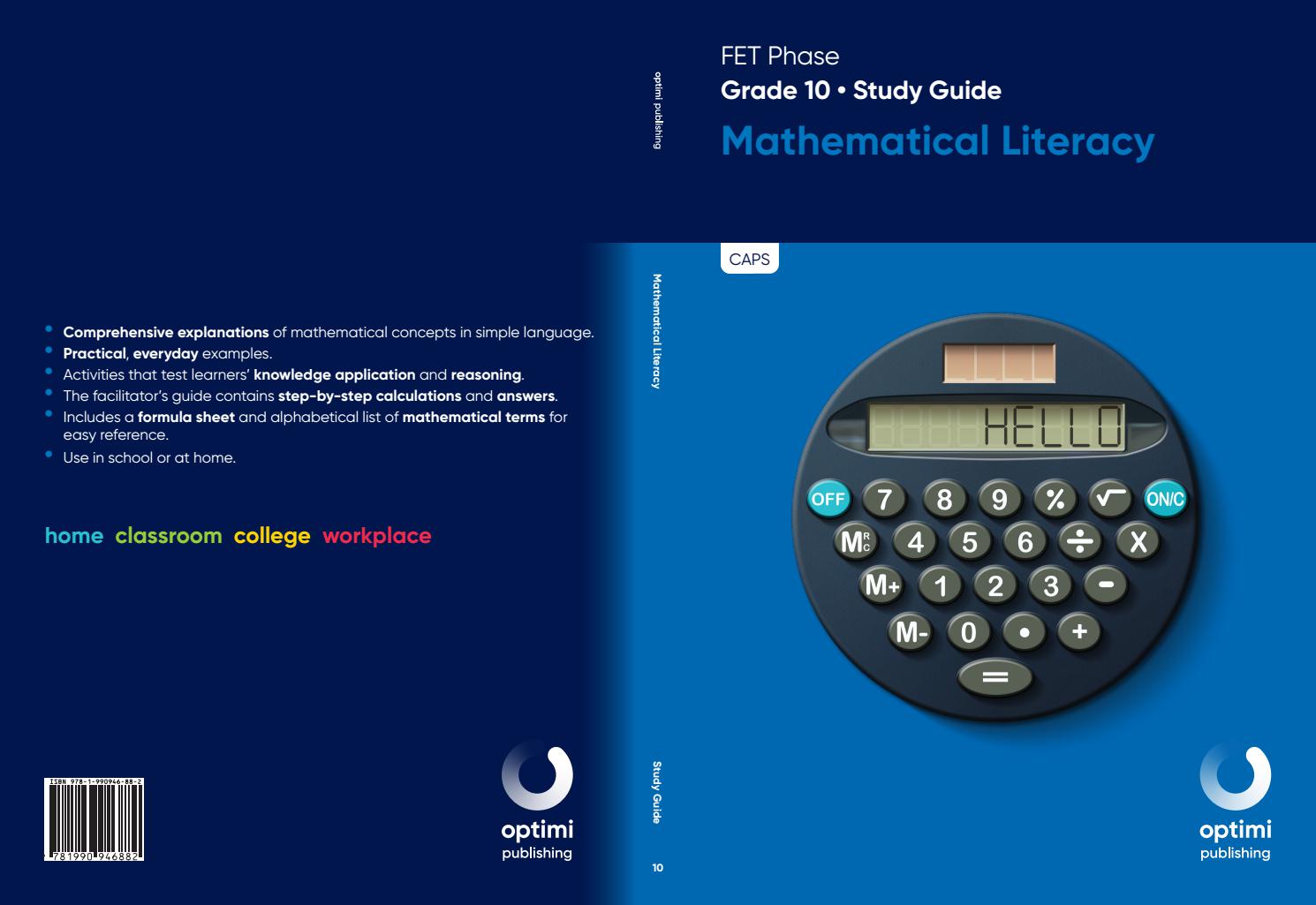 Gr 10 Mathematical Literacy Study Guide By Impaq Issuu