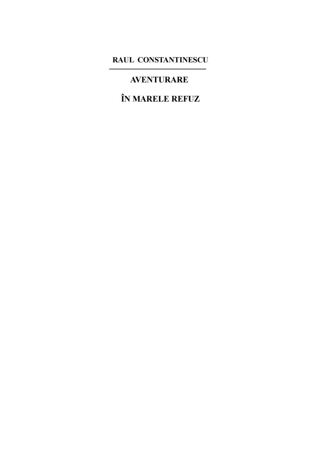 aventurare in marele refuz de Raul Constantinescu by felix gelu ...