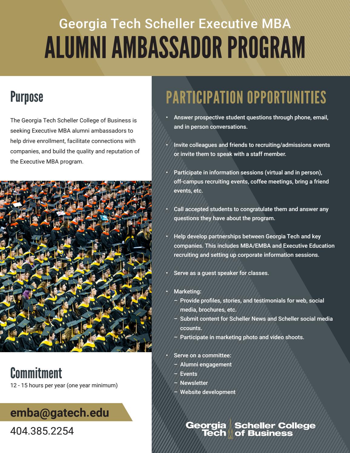 Executive MBA Alumni Ambassador Program by Georgia Tech Scheller ...