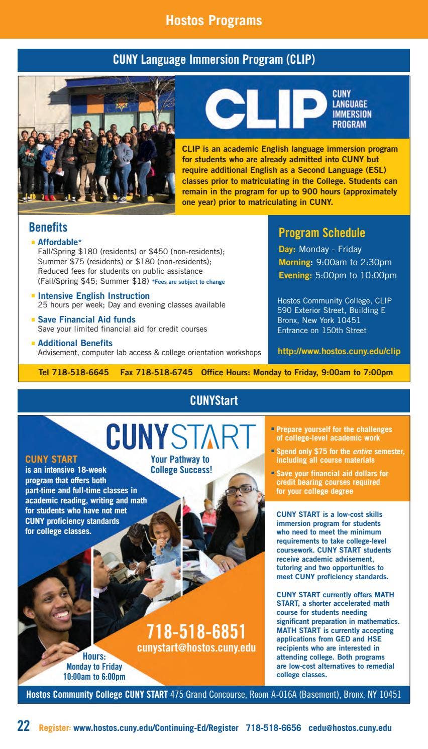 Spring 2021 Online Programs Continuing Education Catalog by Hostos ...