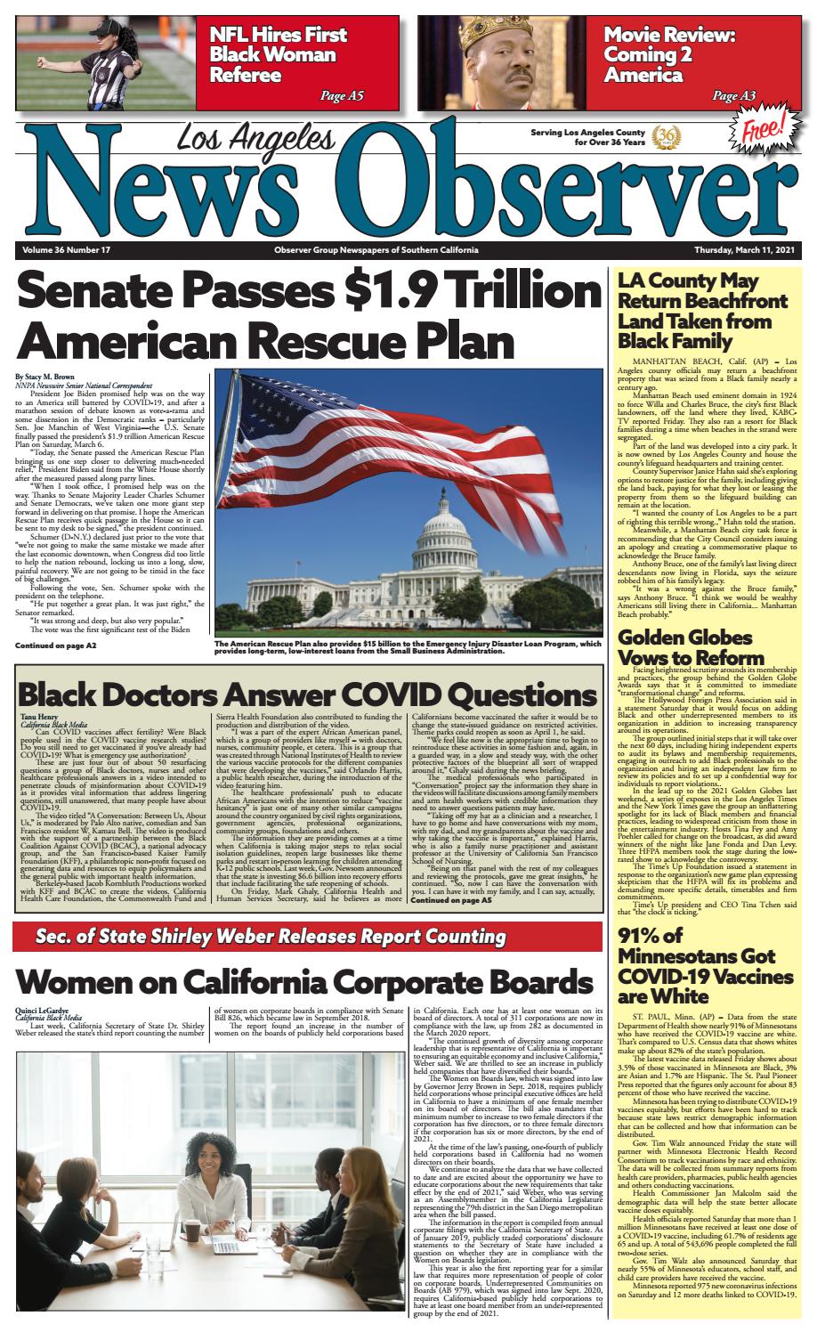 Los Angeles News Observer 3.11.21 4C by Observer Group Newspapers of ...