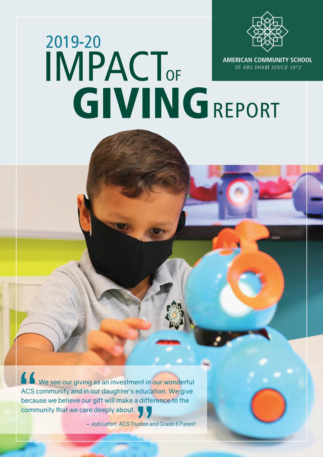 2019-20 Impact of Giving Report by ACS Abu Dhabi - Issuu