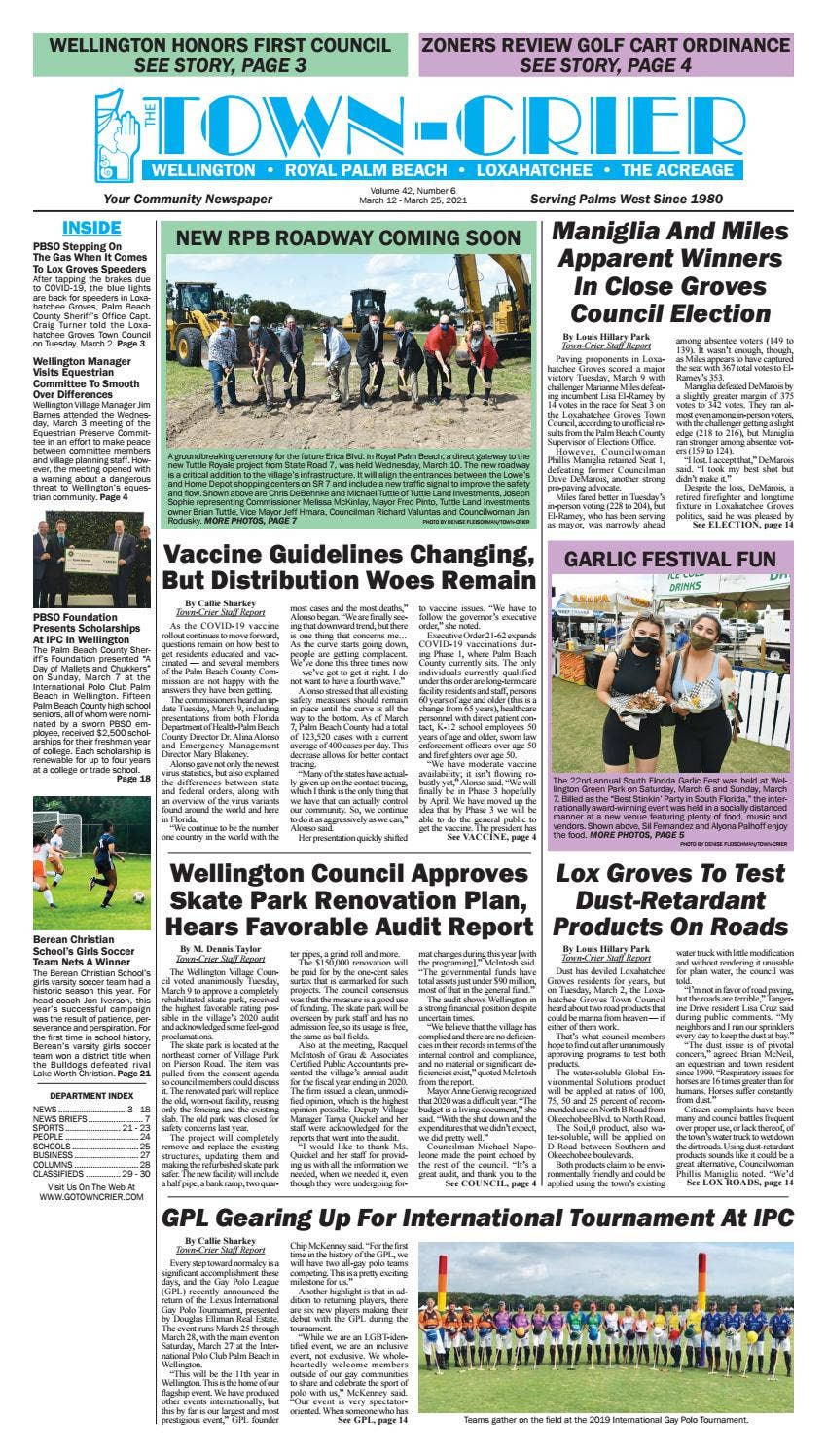 Town-Crier Newspaper March 12, 2021 by Wellington The Magazine LLC - Issuu
