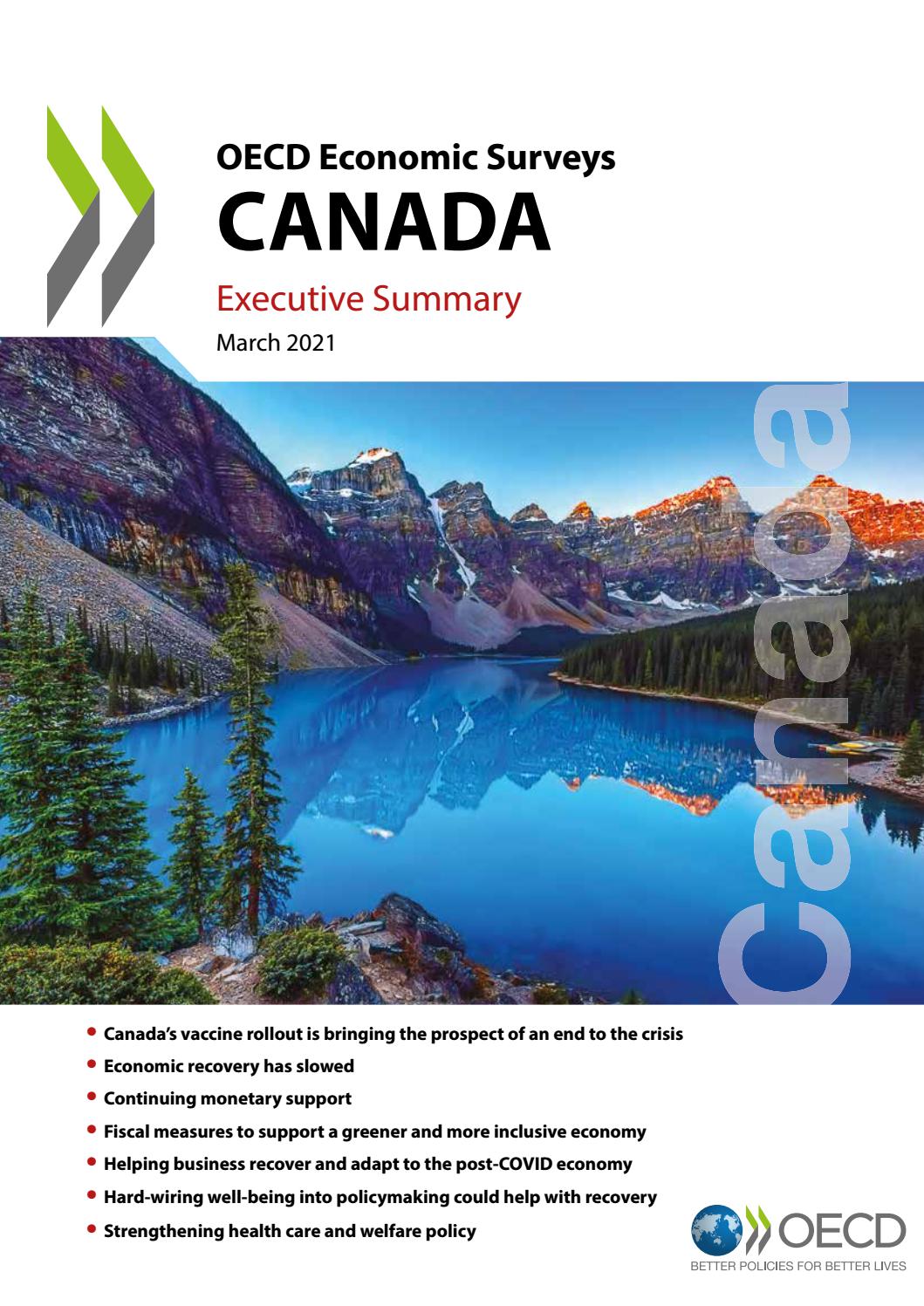 OECD Economic Survey of Canada 2021 - Executive Summary by OECD - Issuu