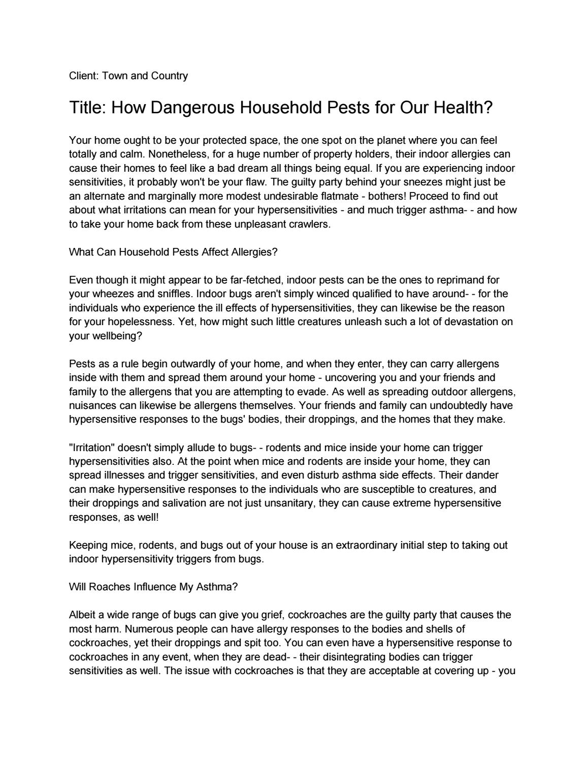 Pest and Termite Control in Rochester - Townandcountrysolutions by ...