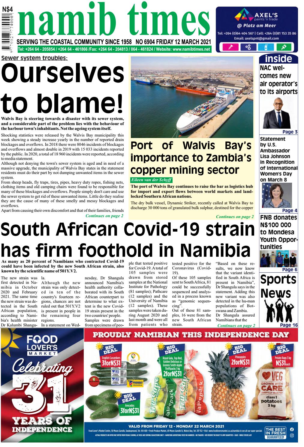 12 march namib times e-edition by Namib Times Virtual - Issuu