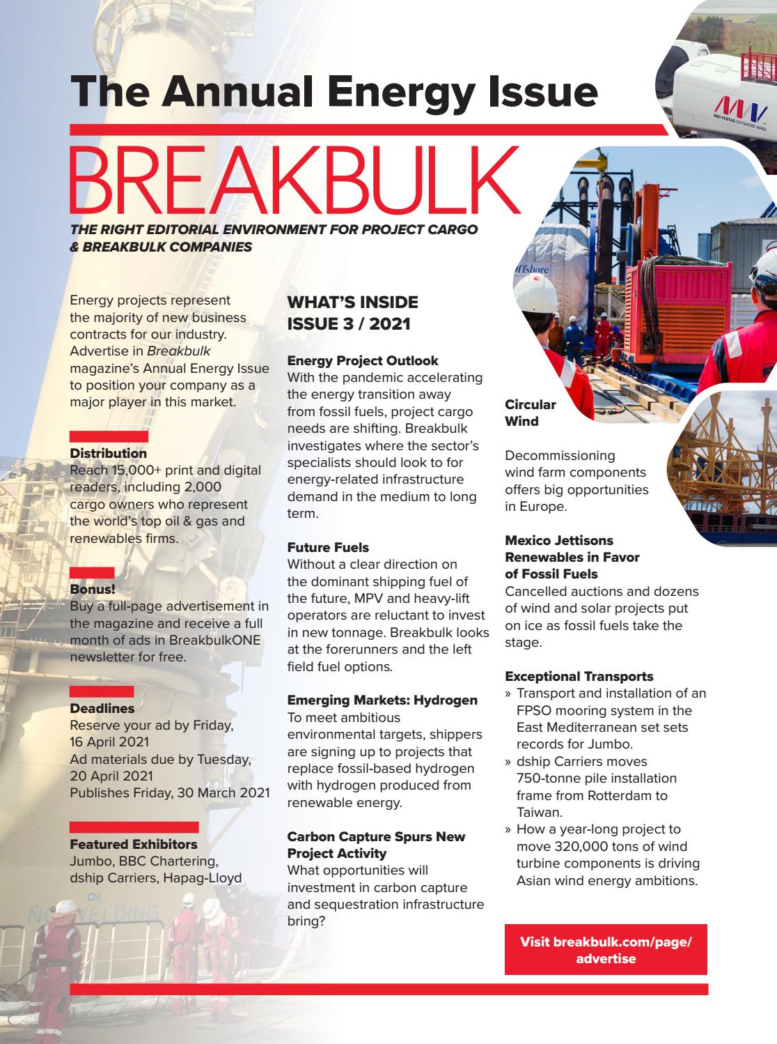 Advertise in Breakbulk Magazine Issue 3/2021 by Breakbulk Events ...