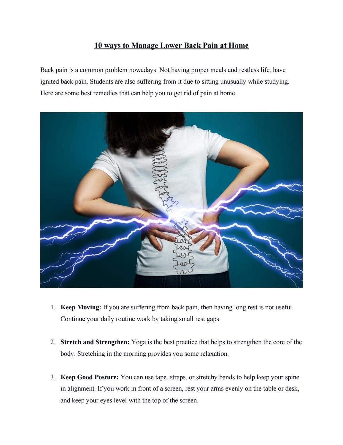 10 ways to Manage Lower Back Pain at Home by spinalogypune - Issuu