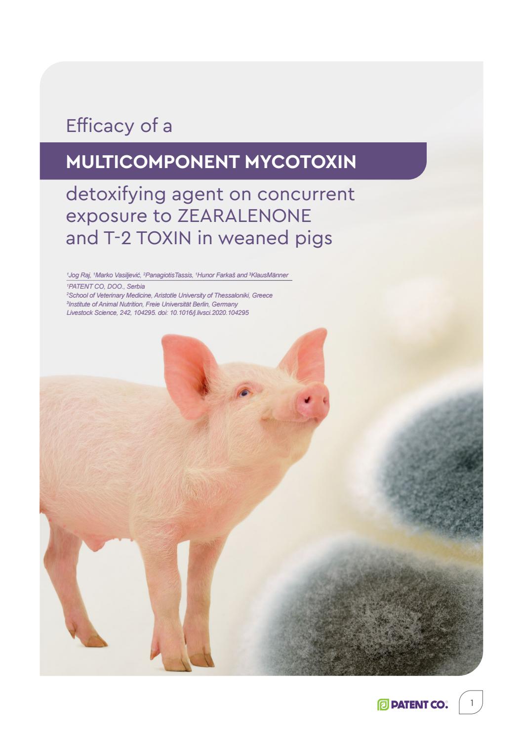 Efficacy of a multicomponent mycotoxin detoxifying agent on weaned pigs ...