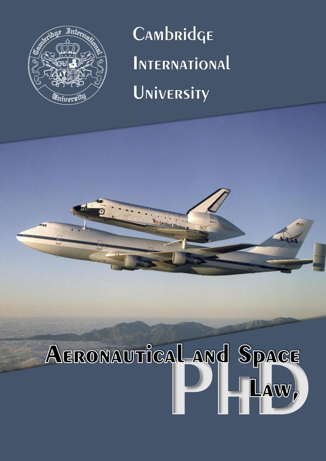 Aeronautical and Space Law, PhD by C.I.U. Cambridge International ...