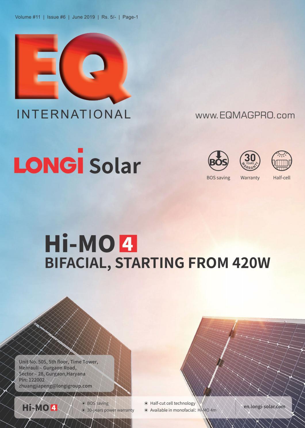 EQ Magazine June 2019 Edition by EQ Int'l Solar Media Group - Issuu