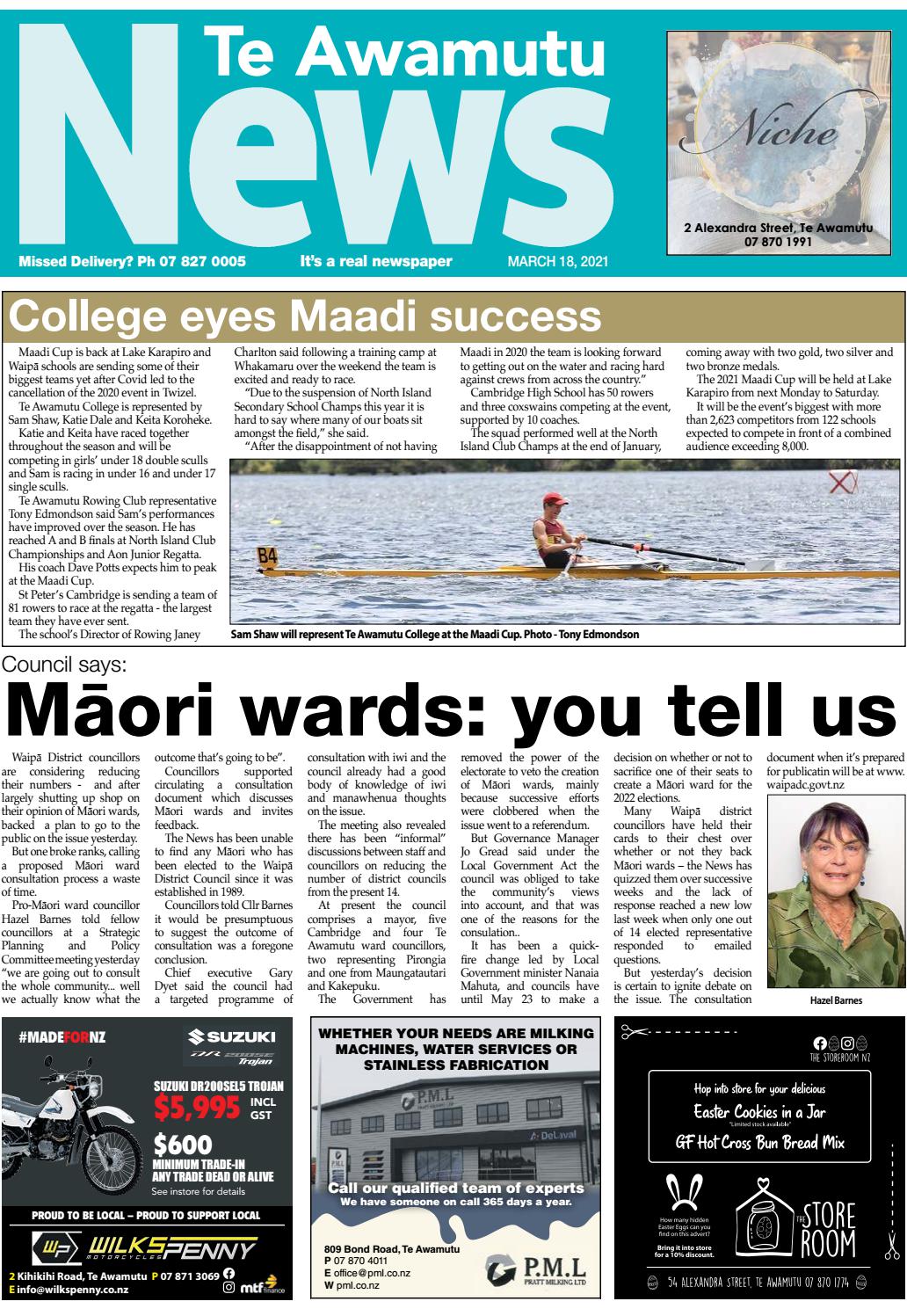 Te Awamutu News | March 18, 2021 by Cambridge News & Te Awamutu News ...