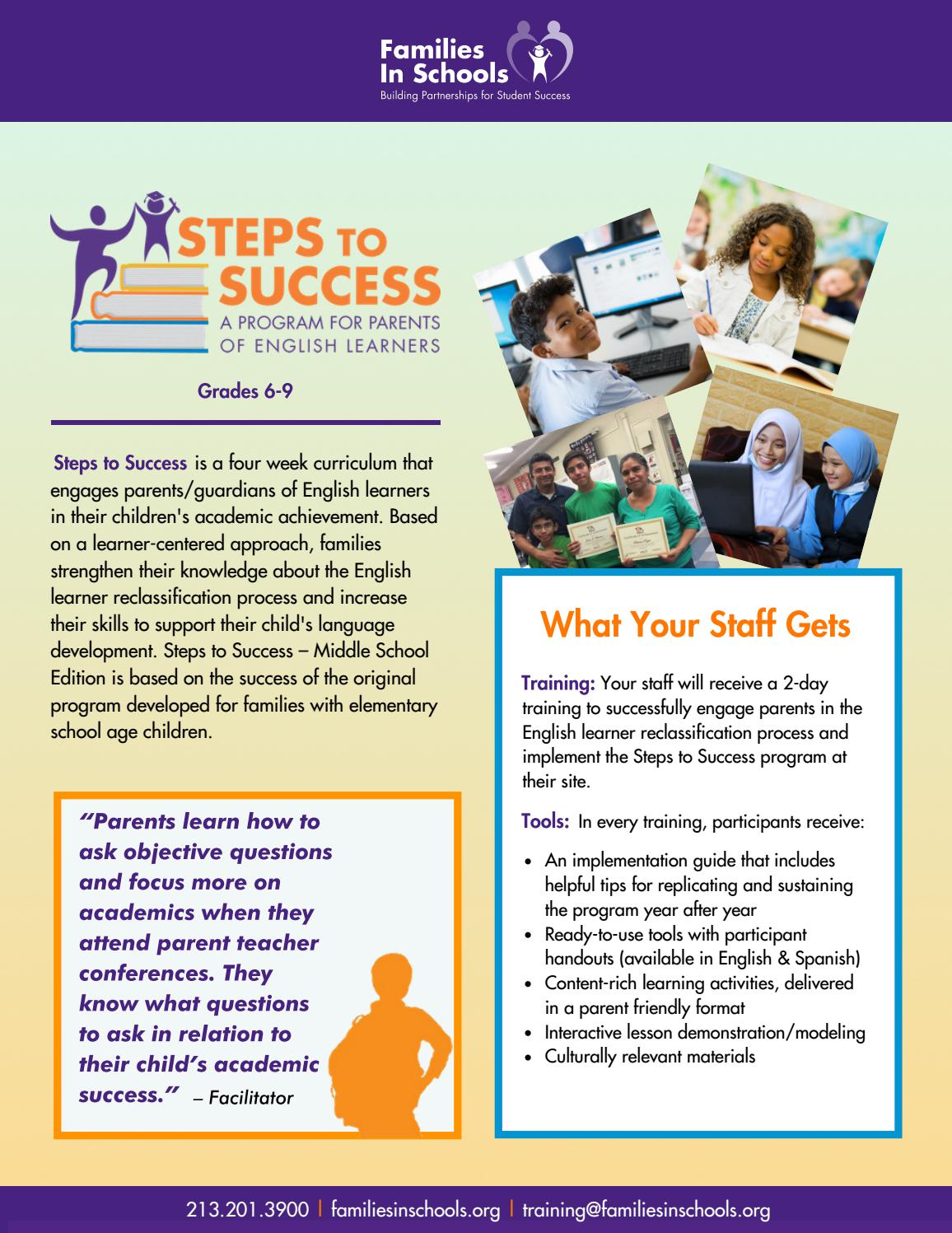 Steps to Success - Middle School by Families In Schools - Issuu