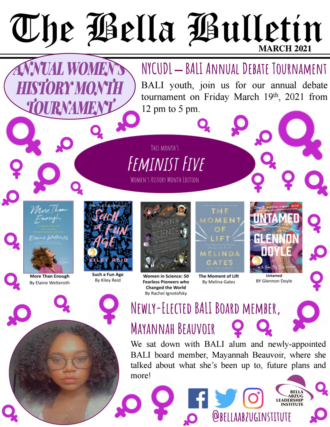 The Bella Bulletin Newsletter: Women's History Month Edition 2021 by ...