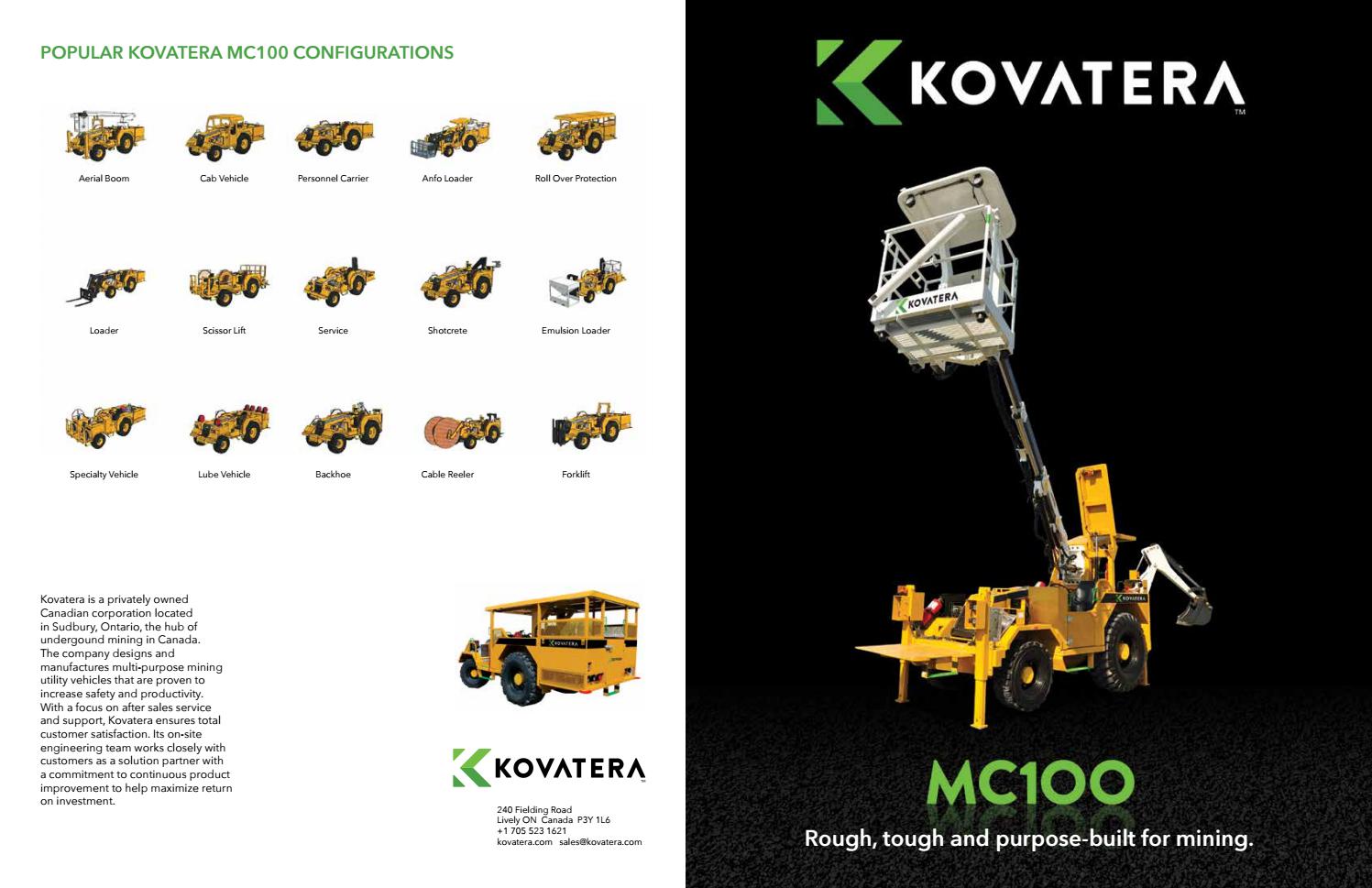 Kovatera Brochure MC100 by Mining Life & Exploration News - Issuu