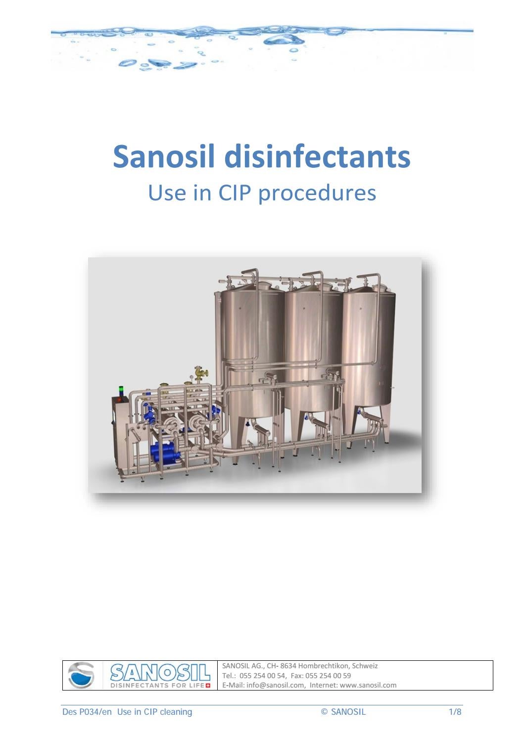 DesP034en CIP cleaning - Sanosil Disinfectants V1.1.pdf by Sanosil - Issuu