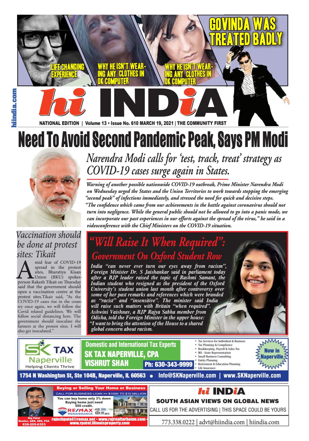 hi INDiA | March 19, 2021 | The Community First by hi INDiA Weekly - Issuu