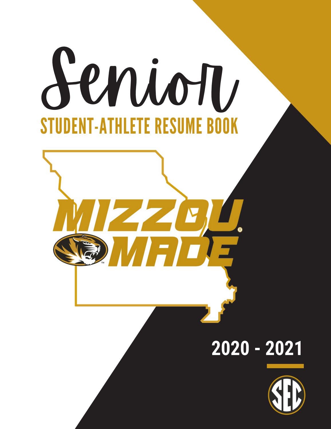 2020 2021 Mizzou Athletics Senior Resume Book By Adam Kiel University 
