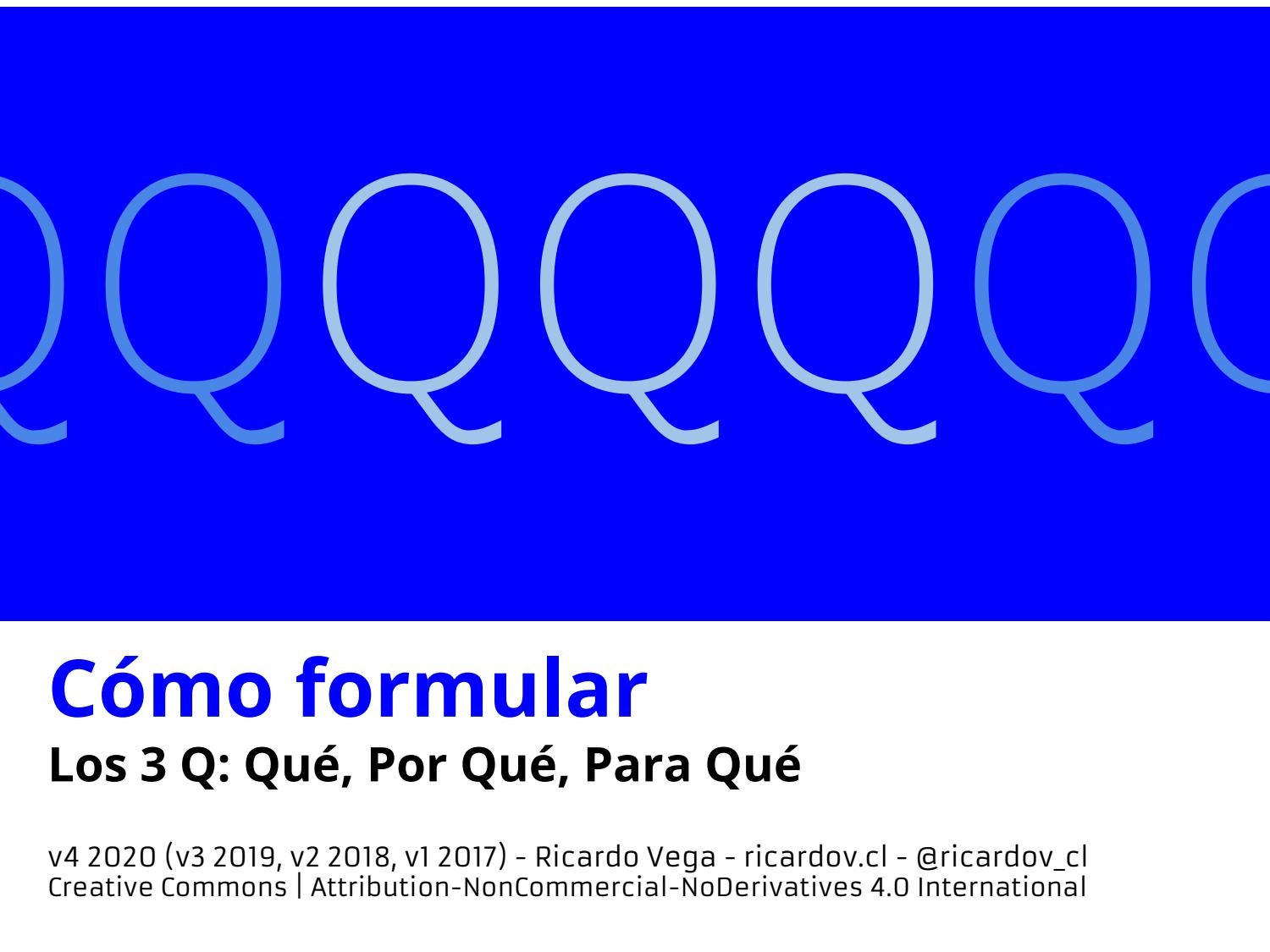 Cómo formular: los 3 que by Ricardo Vega - Issuu